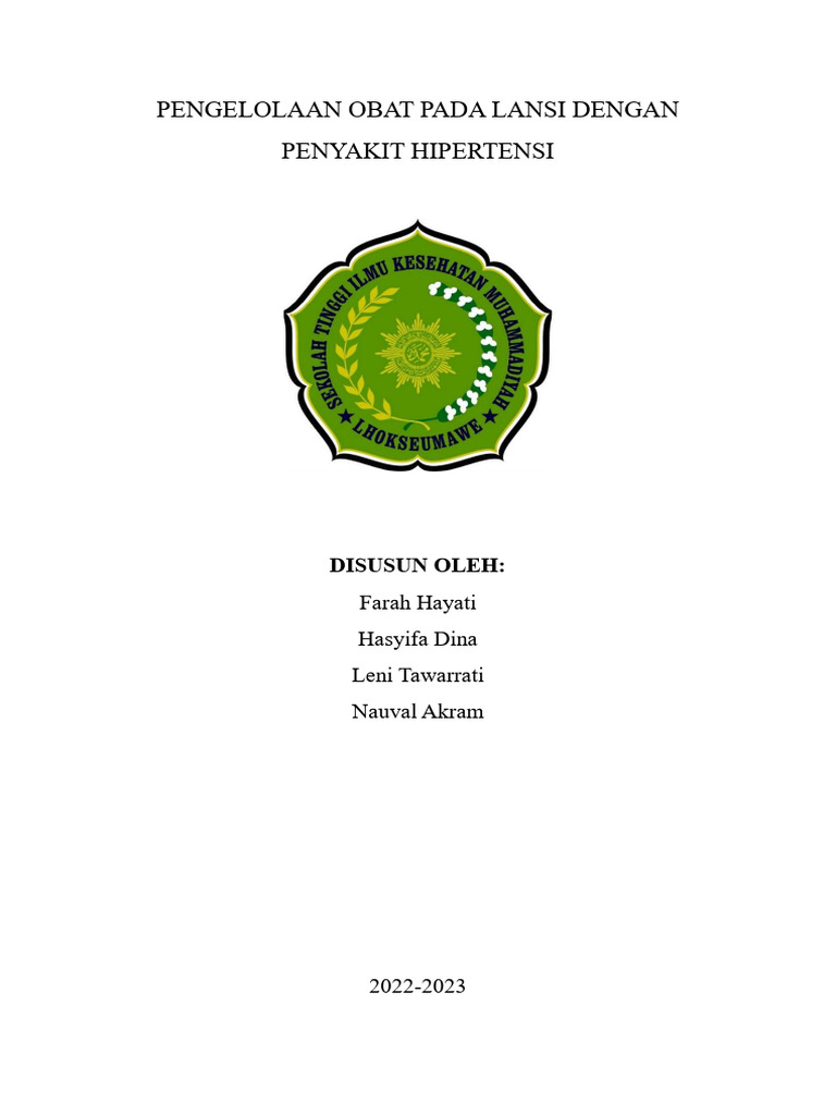 Pengelolaan Obat Pada Lansi Dengan Penyakit Hipertensi | PDF
