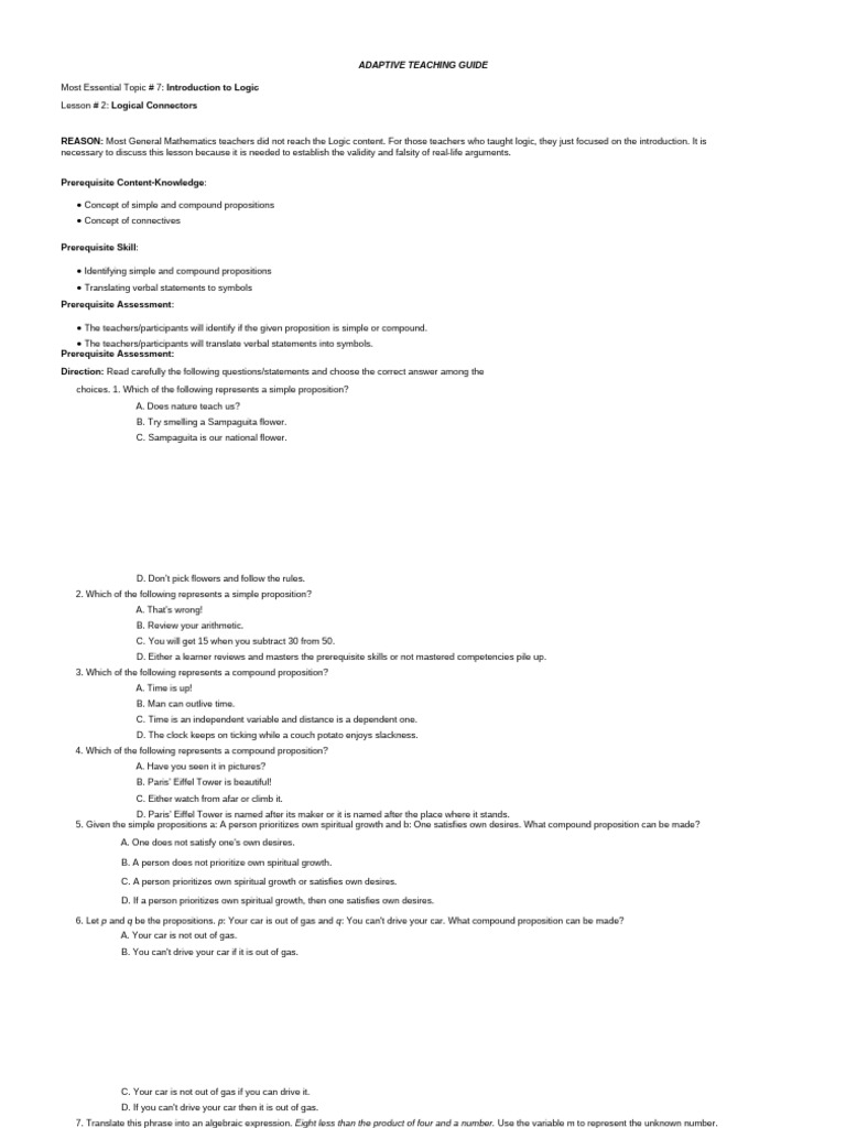 ATG_Topic 4_Logical Operators | PDF