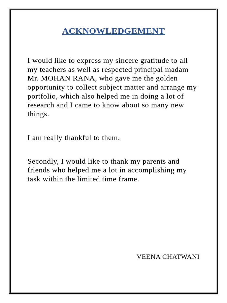 Acknowledgement | PDF