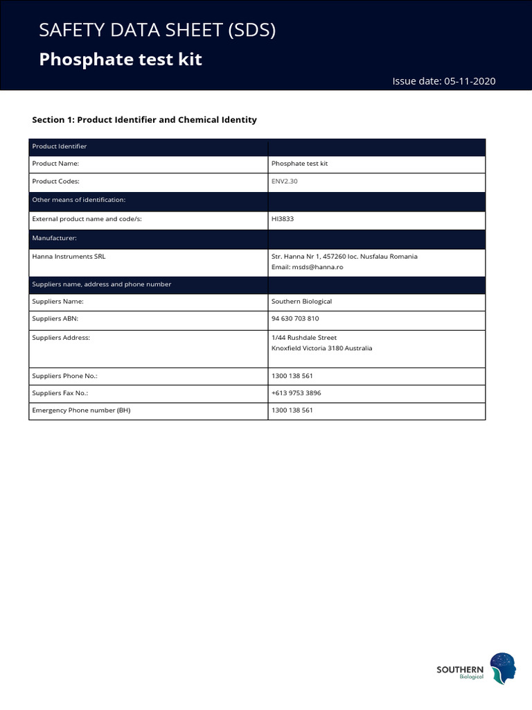 Boiler Phosphate Ampoule Test Kit | PDF | Toxicity | Personal ...