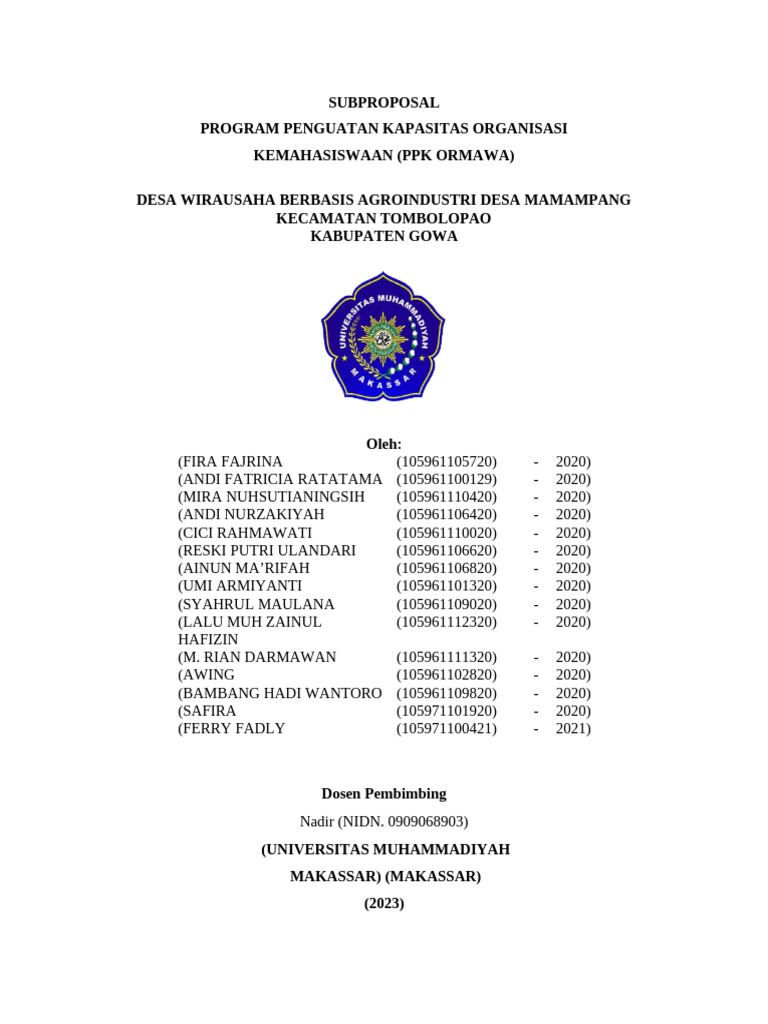Subproposal PPK Ormawa Himagri 2023 | PDF