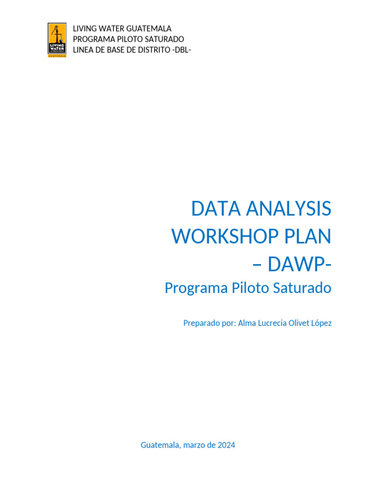 DATA ANALYSIS WORKSHOP PLAN | PDF