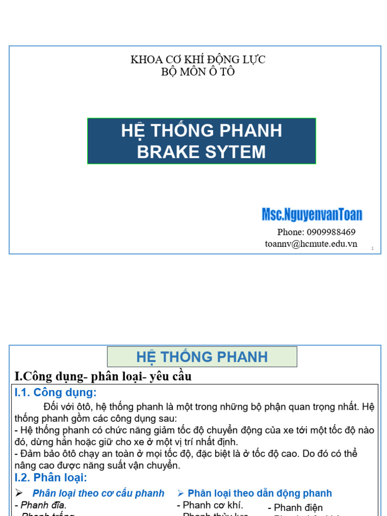 4A. Phanh Thủy Lực | PDF