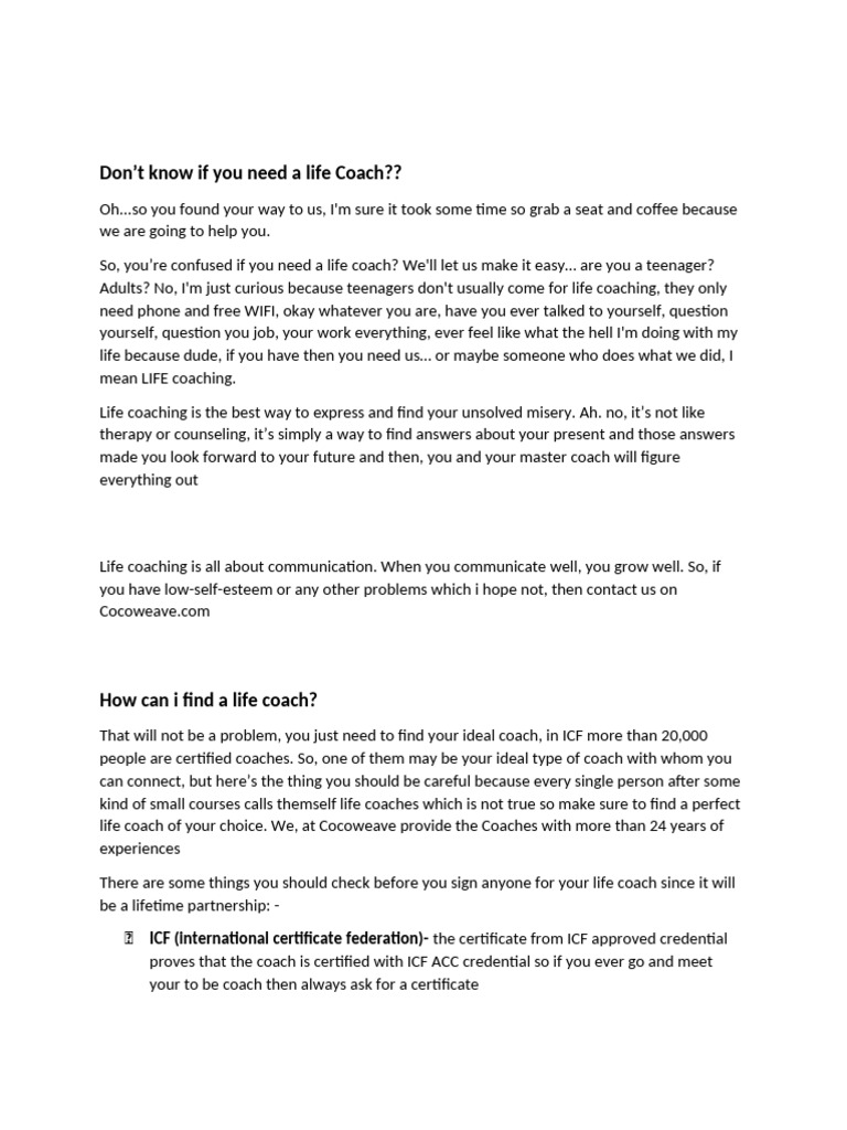 Icf Acc PCC MCC | PDF