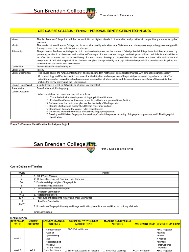 Foren2 - Personal Identification Techniques | PDF | Fingerprint ...
