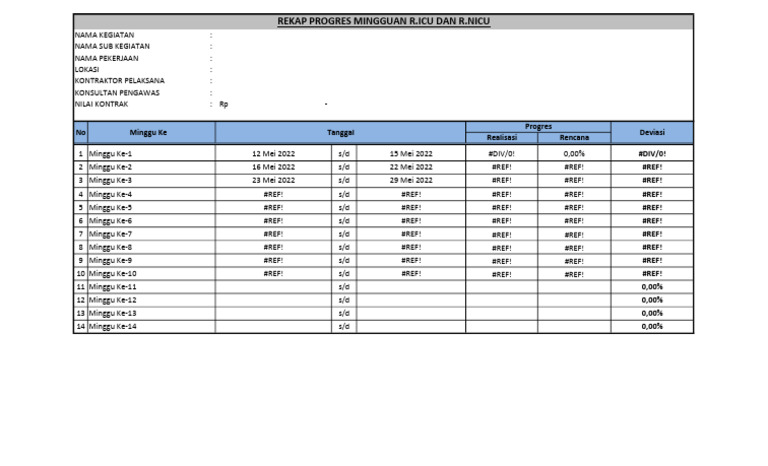 Contoh Rekap Progres | PDF