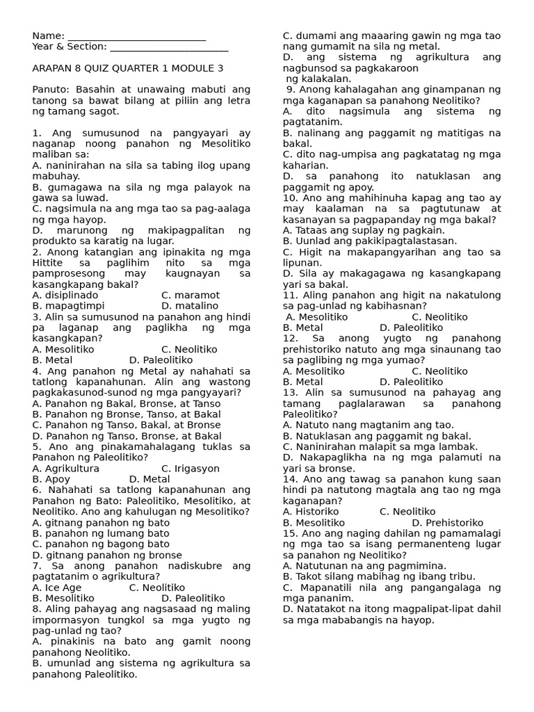 Quiz Arpan q1 m3 | PDF