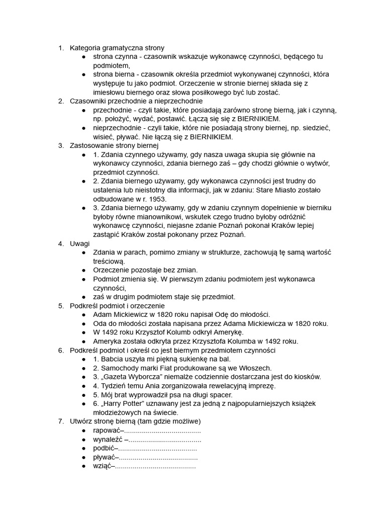 Strona Czynna I Bierna | PDF