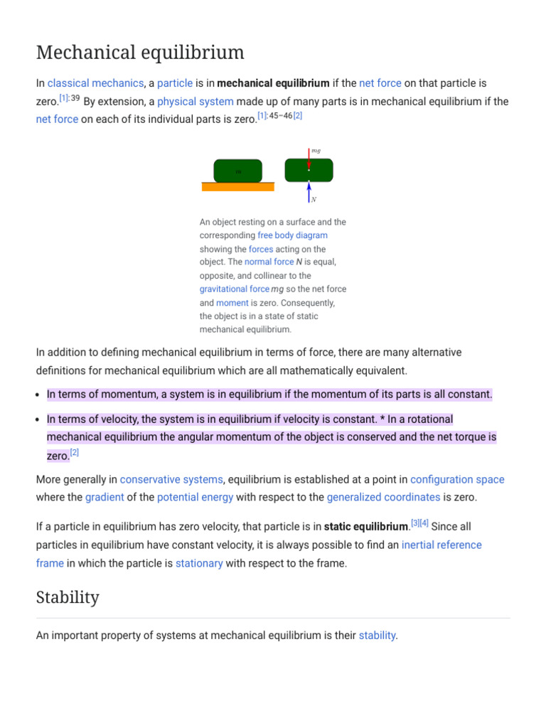 Mechanical Equilibrium Basics | PDF | Force | Velocity