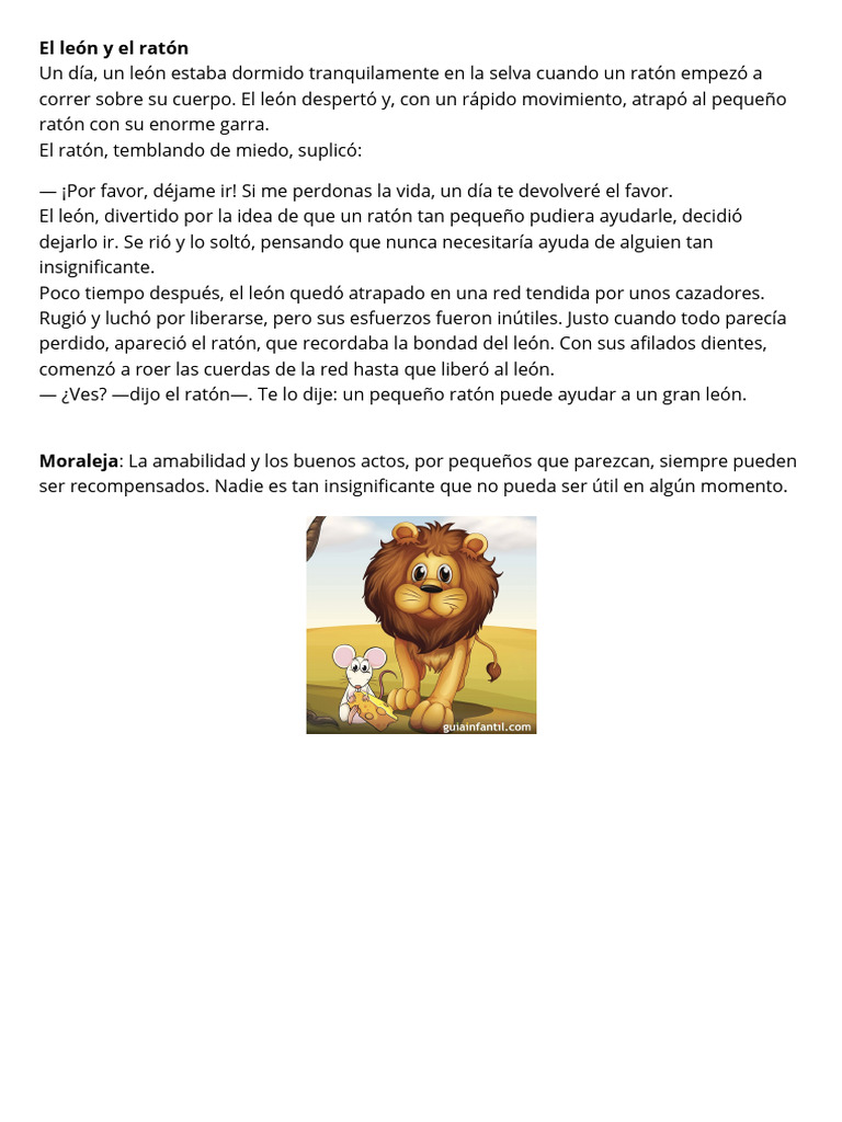 El León y El Ratón | PDF