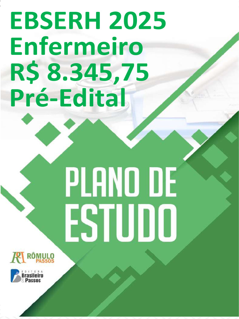 Plano de Estudo Enfermeiro Ebserh 2025 Pre Edital | PDF
