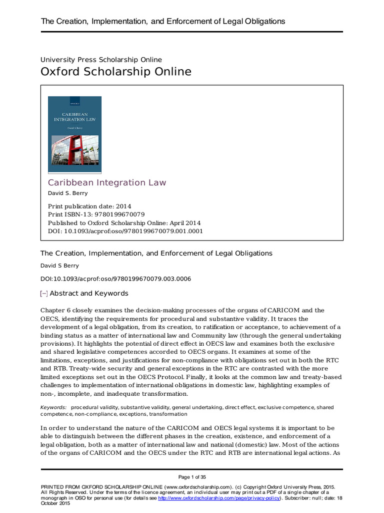 6-The Creation Implementation and Enforcement of Legal Obligations | PDF