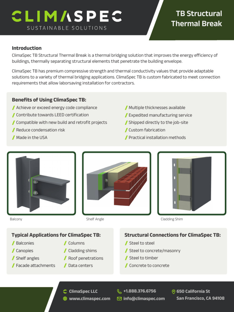 ClimaSpec TB Data Sheet | PDF
