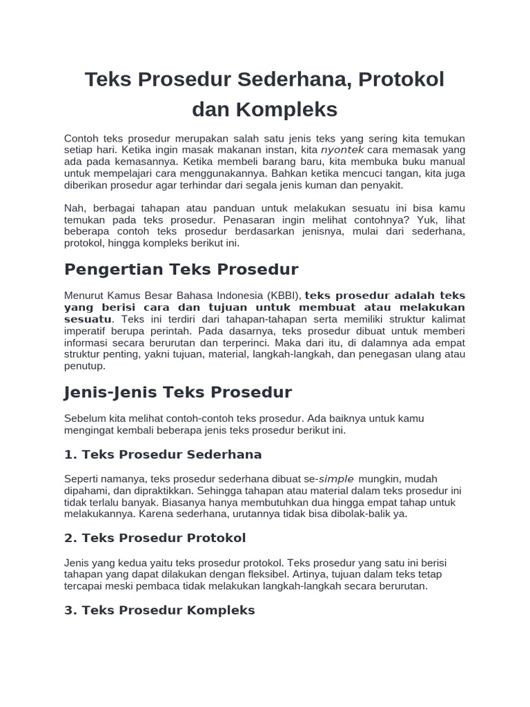 Teks Prosedur Sederhana | PDF | Career & Growth