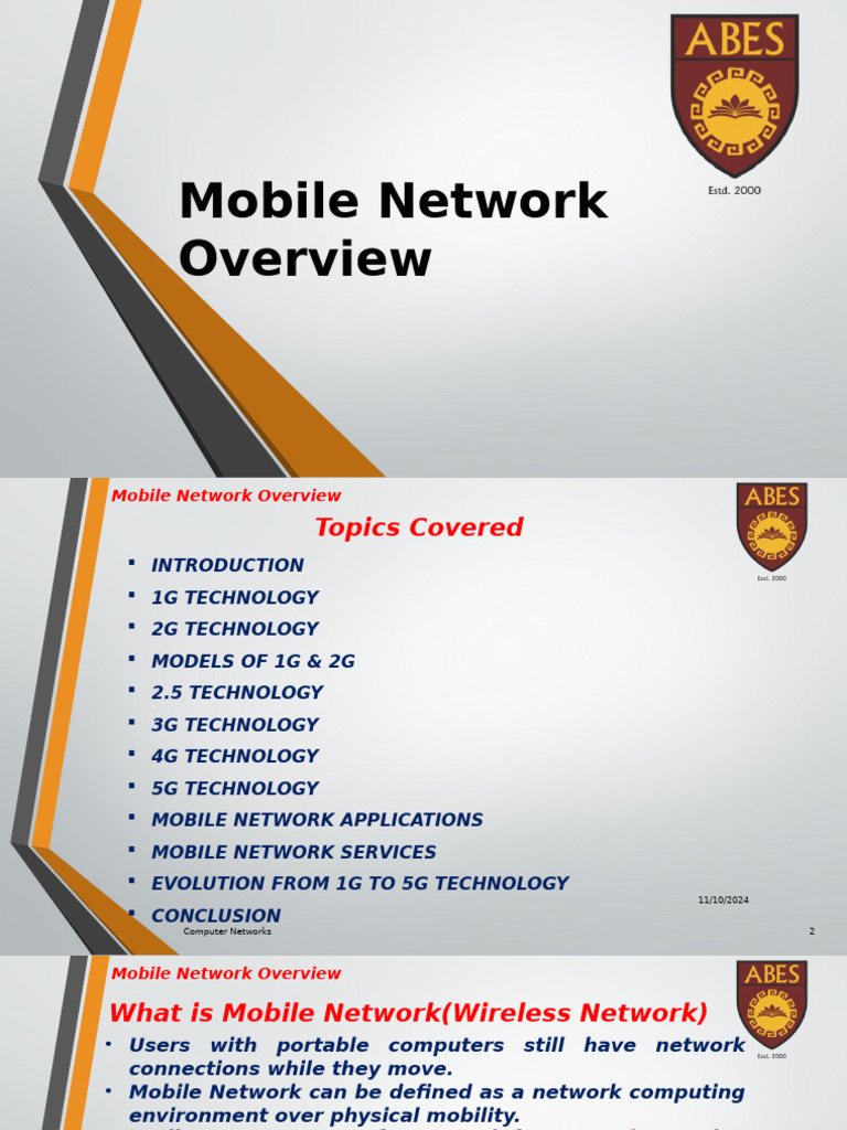 09 Mobile Network Overview | PDF