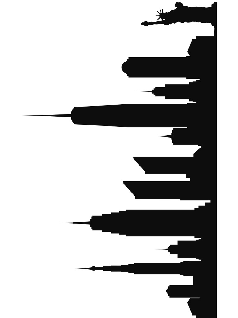 New York City Skyline Silhouette PNG Clip Art | PDF
