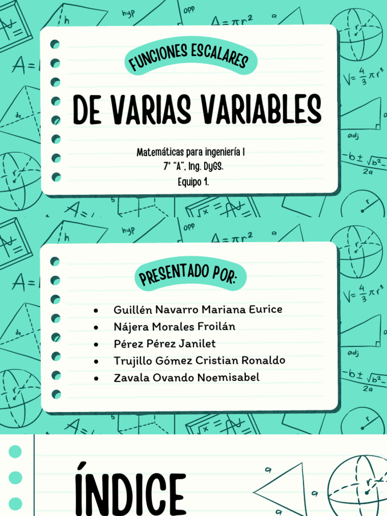 Equipo1, Funciones Escalares de Varias Variables | PDF