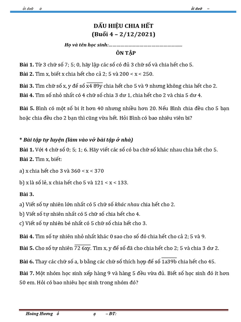 PHIẾU BÀI LỚP 4.3A NGÀY 2.12 | PDF