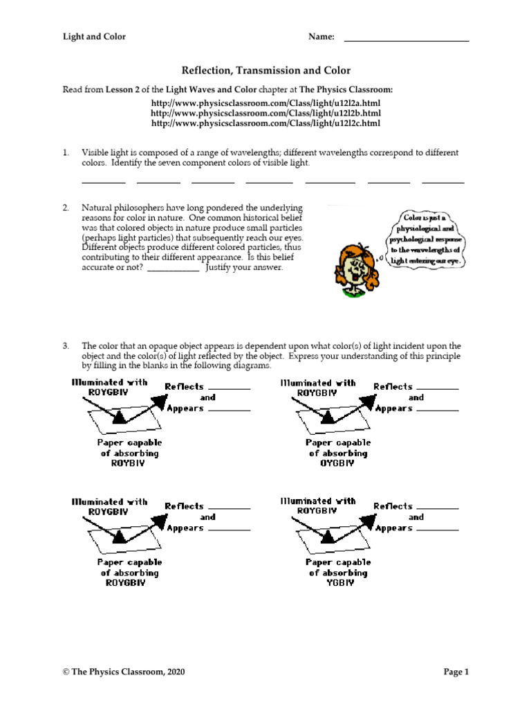 Colour and Light Theory WS | PDF