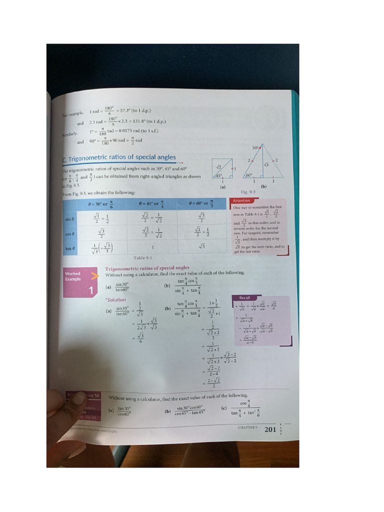 Trig Notes From TB | PDF