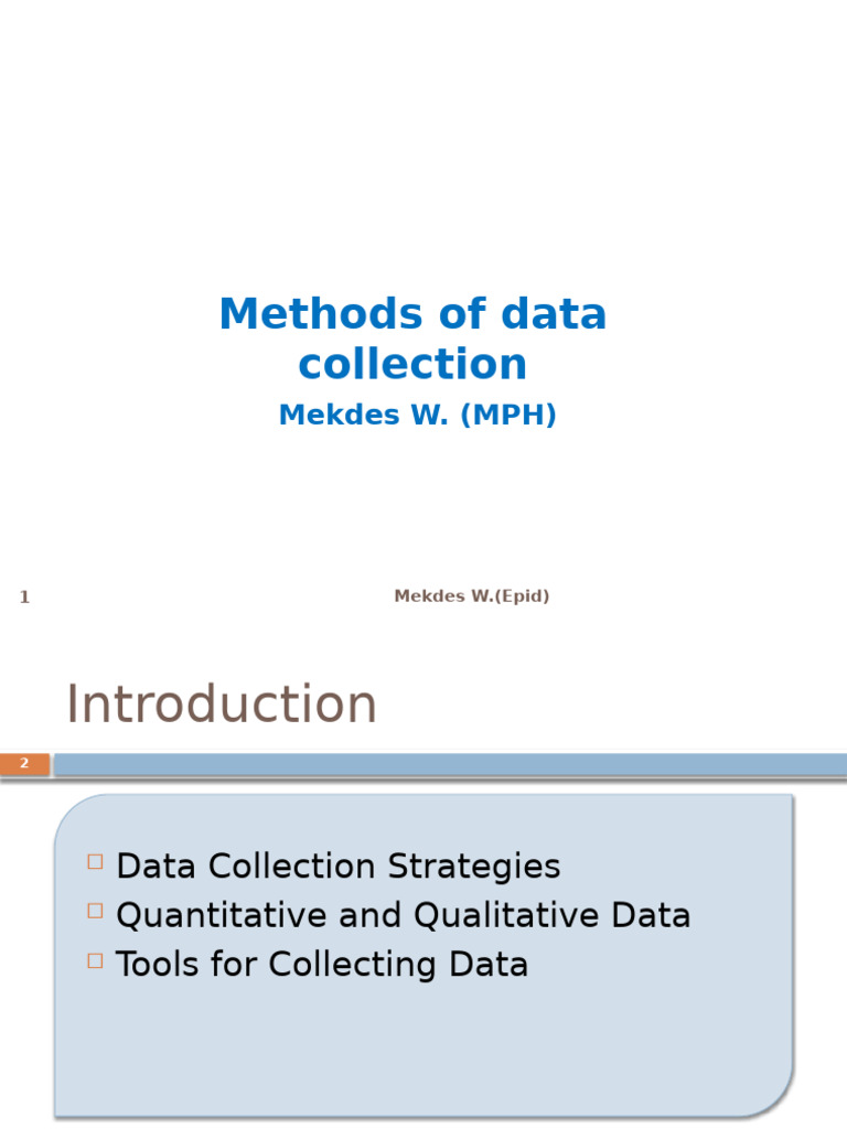 Methods of Data Collection | PDF