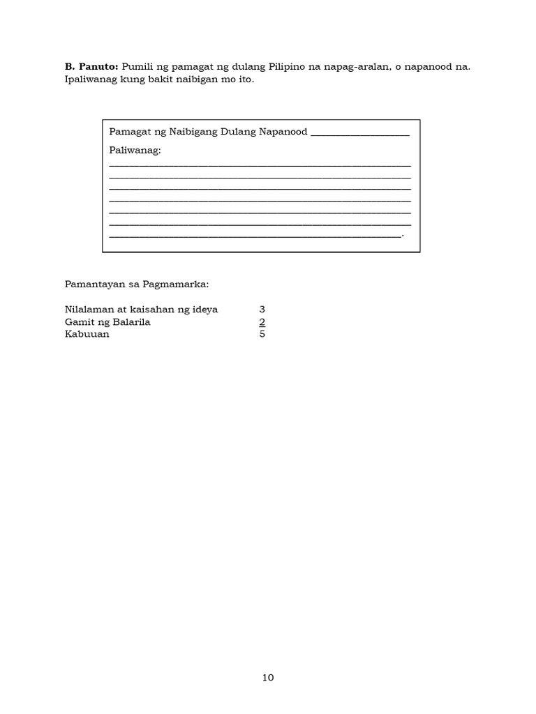 KPWKP - Q2 - Mod3 - Sitwasyong Pangwika Sa Pelikula at Dula - v2 14 | PDF