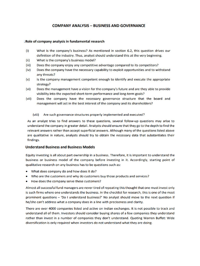 Company Analysis | PDF
