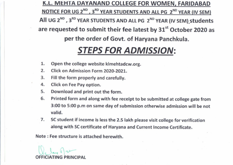 Steps For Admission 1 | PDF