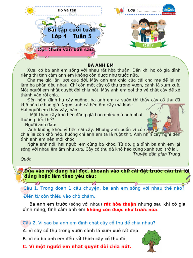 5.đáp Án BTCT 4.tuan 5-CTST | PDF