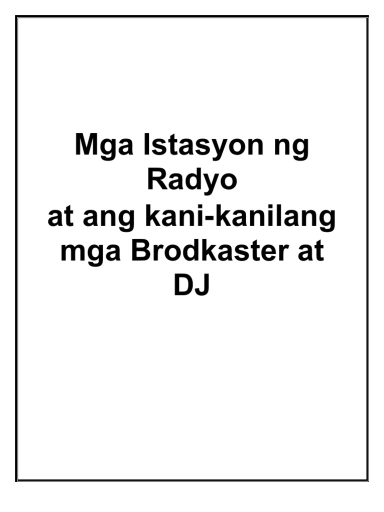 Mga Istasyon NG Radyo | PDF | Broadcasting | Metro Manila Mga Istasyon NG Radyo | PDF | Broadcasting | Metro Manila