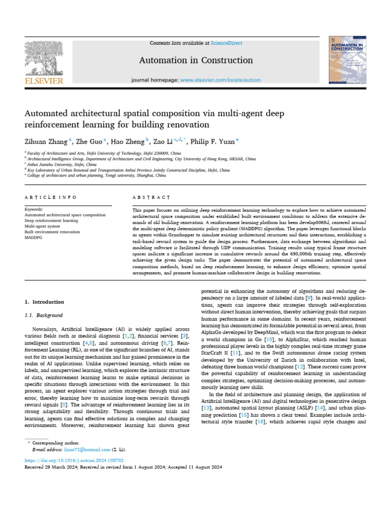 Automated Architectural Spatial Composition Via Multi-Agent Deep ...