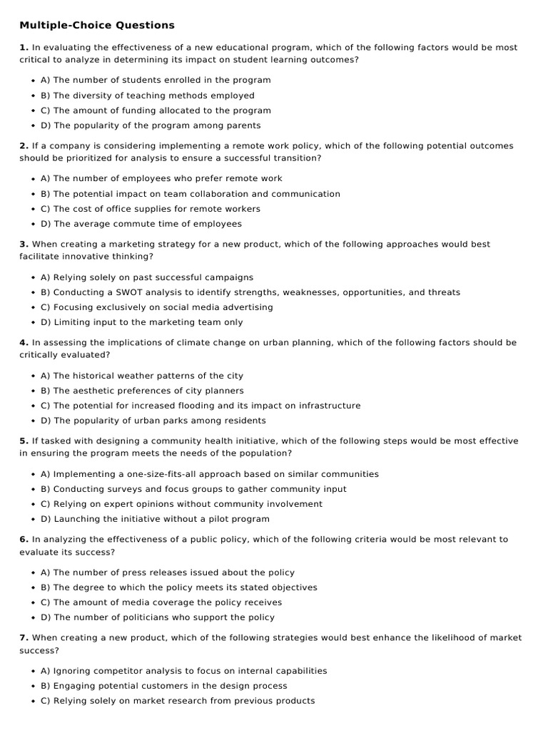 Unit 3 mcq_Multiple-Choice_Questions | PDF