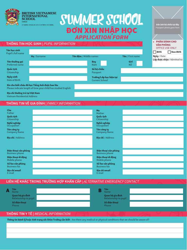 Summer Camp Form Dang Ky | PDF