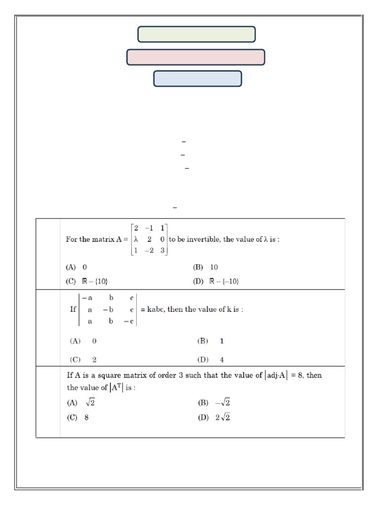 Chapter 4-Determinants - 1 | PDF