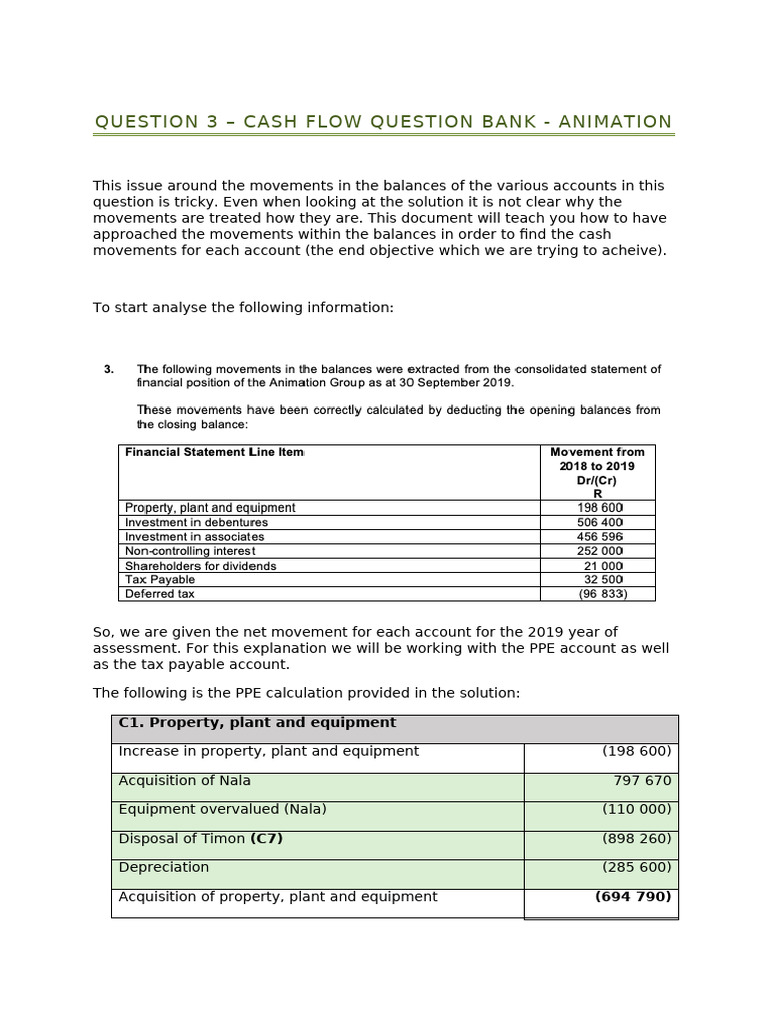 Animation Cash Flow Explanation | PDF