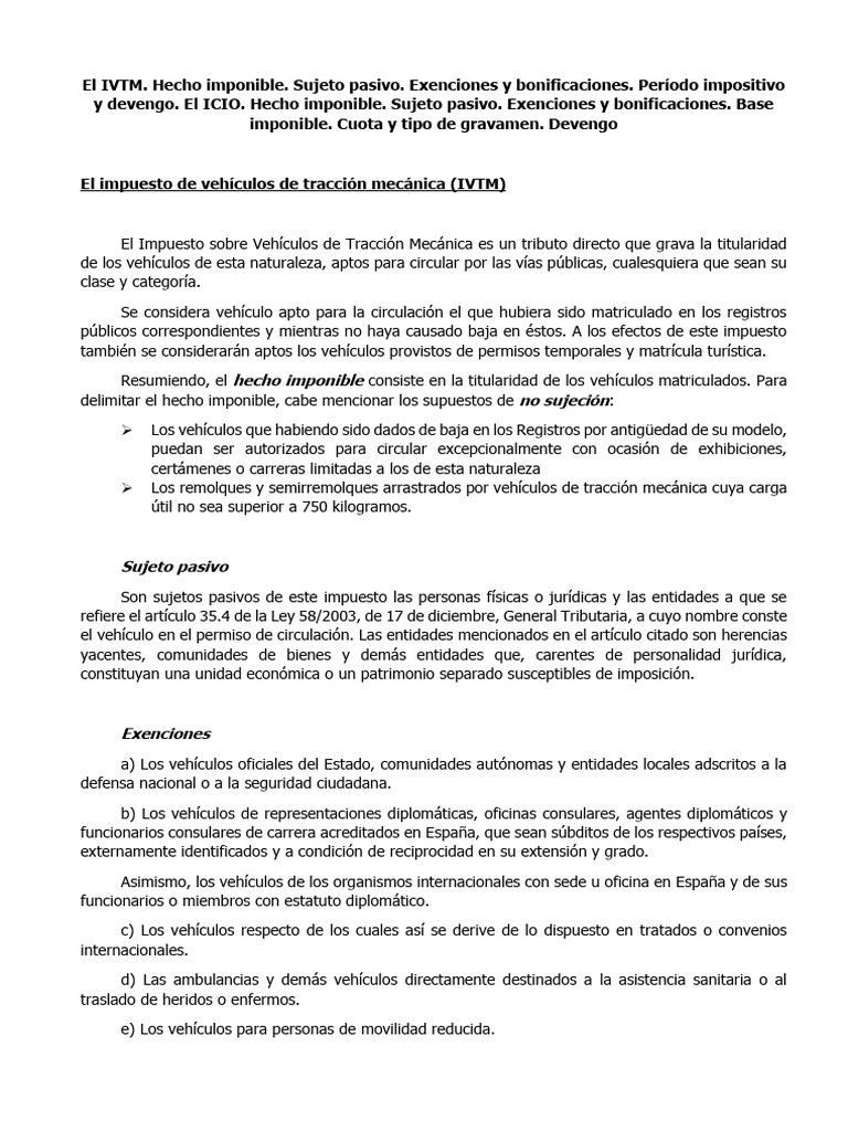 El IVTM y El ICIO | PDF | Impuestos | Invalidez