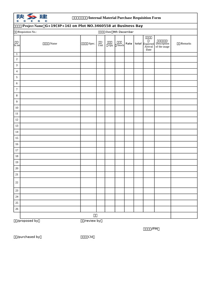 Materials Request Format | PDF