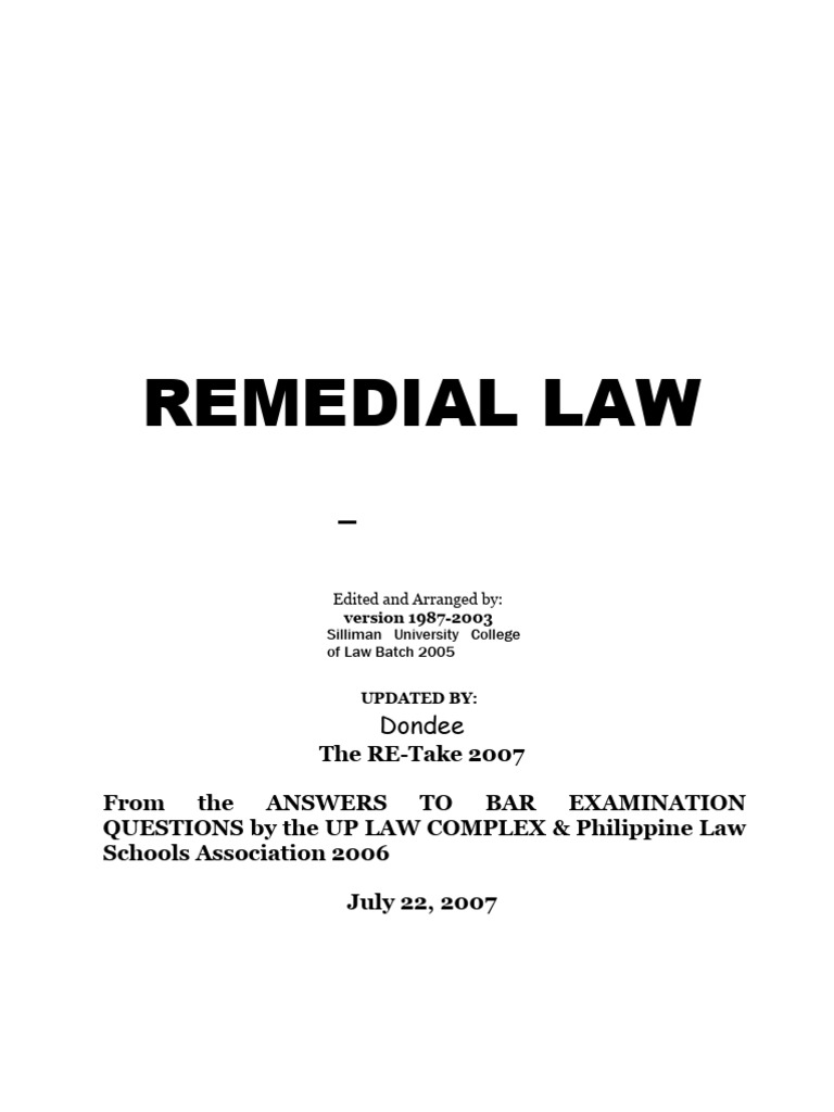 Remedial Law 1997 2006 | PDF | Evidence (Law) | Lawsuit