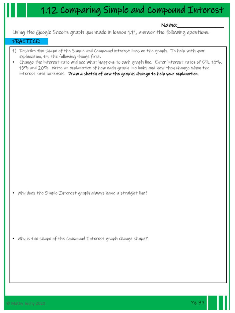 1 12 Comparing Simple and Compound Interest 1 | PDF