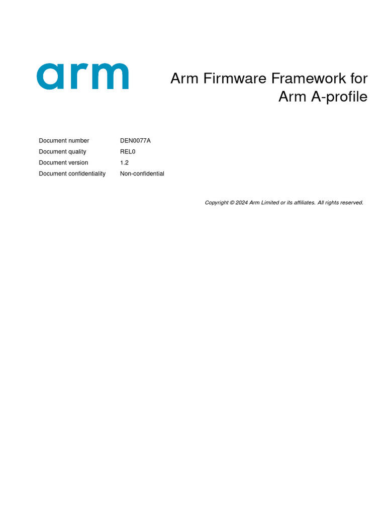 DEN0077A Firmware Framework Arm A-Profile 1.2 REL0 | PDF