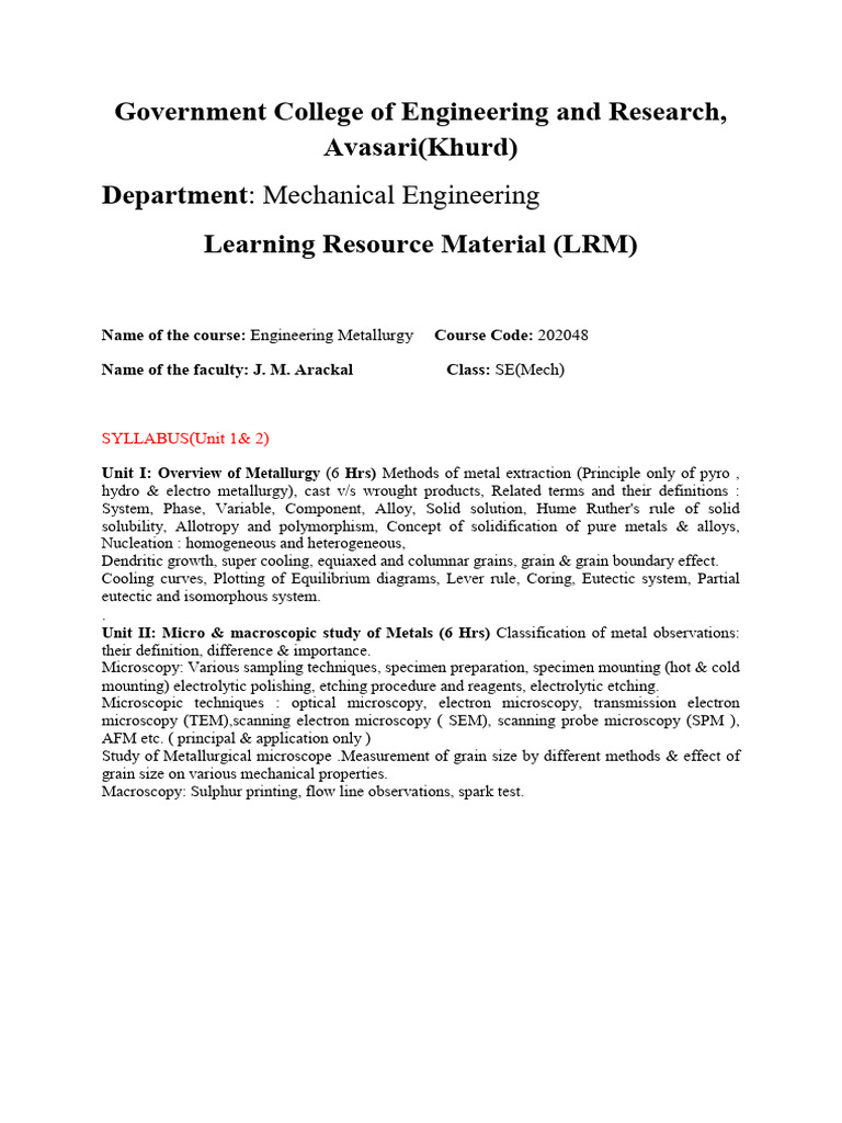 EM LRM Unit 1&2 | PDF
