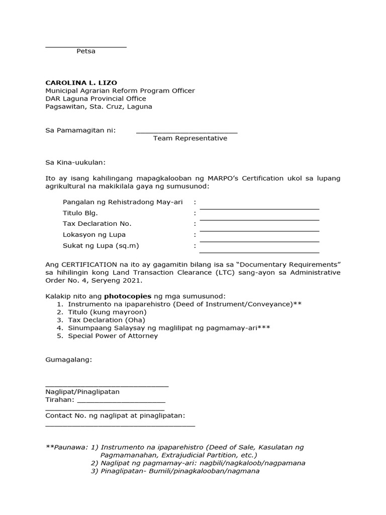 Marpo Certification Form | PDF