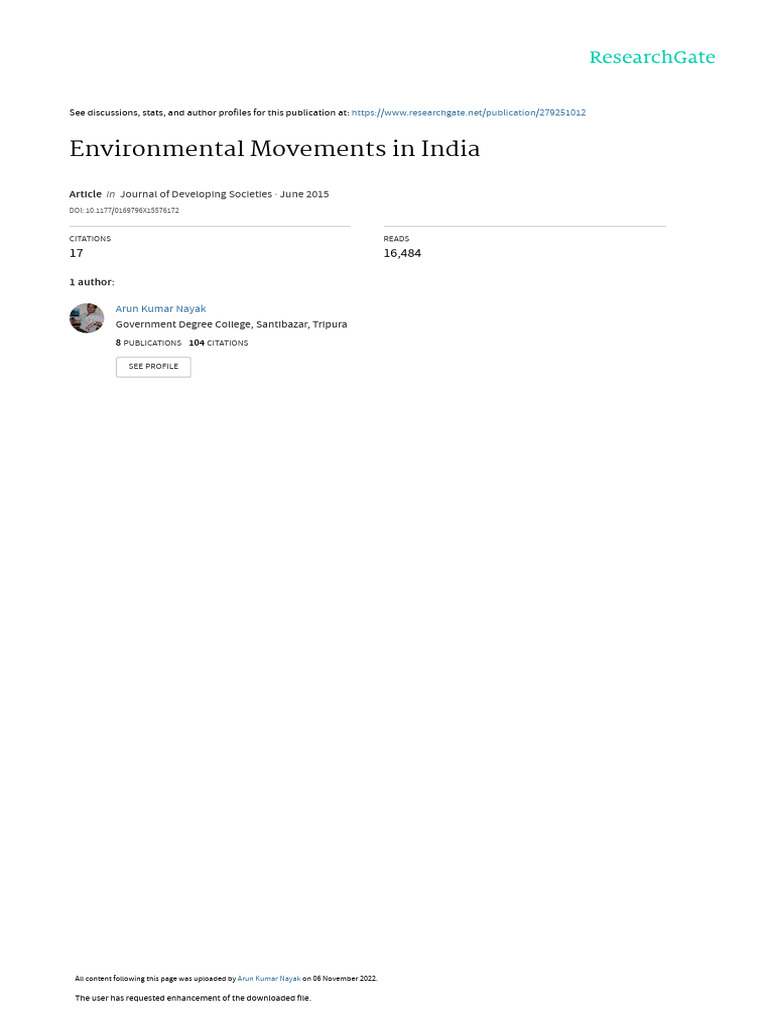 Environmental Movementsin India | PDF