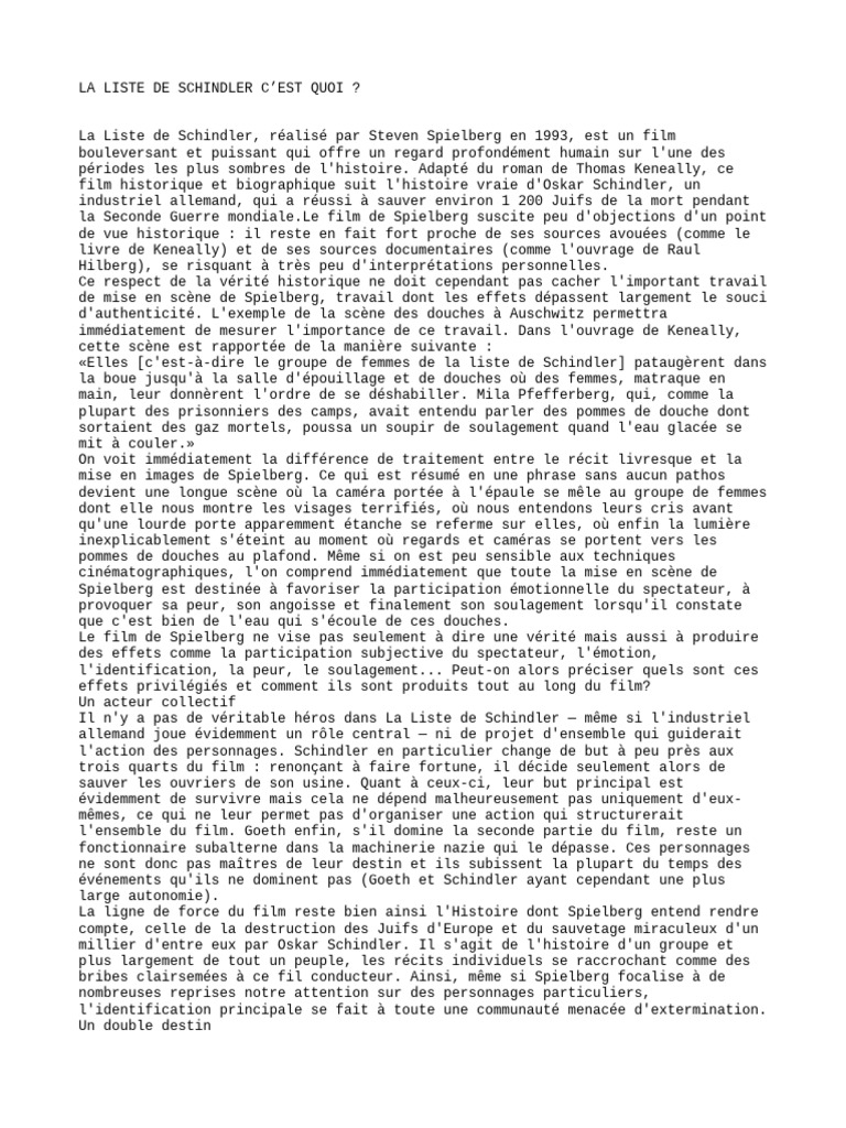 Liste Schindler | PDF