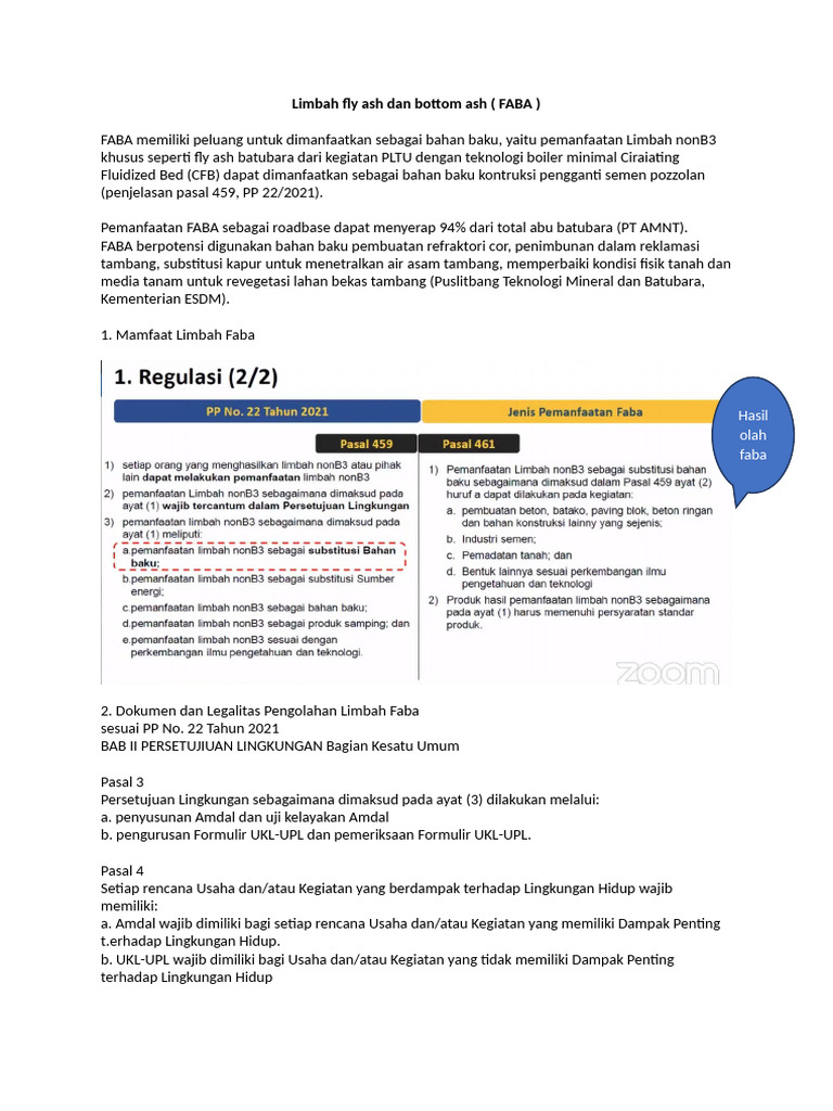 Limbah Fly Ash Dan Bottom Ash - FABA - NON B3 | PDF