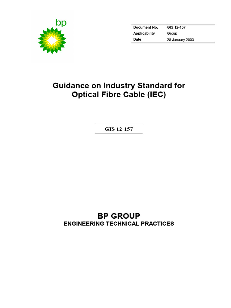 GIS 12-157 - Optical Fibre Cable IEC - 0900a86680060718 | PDF
