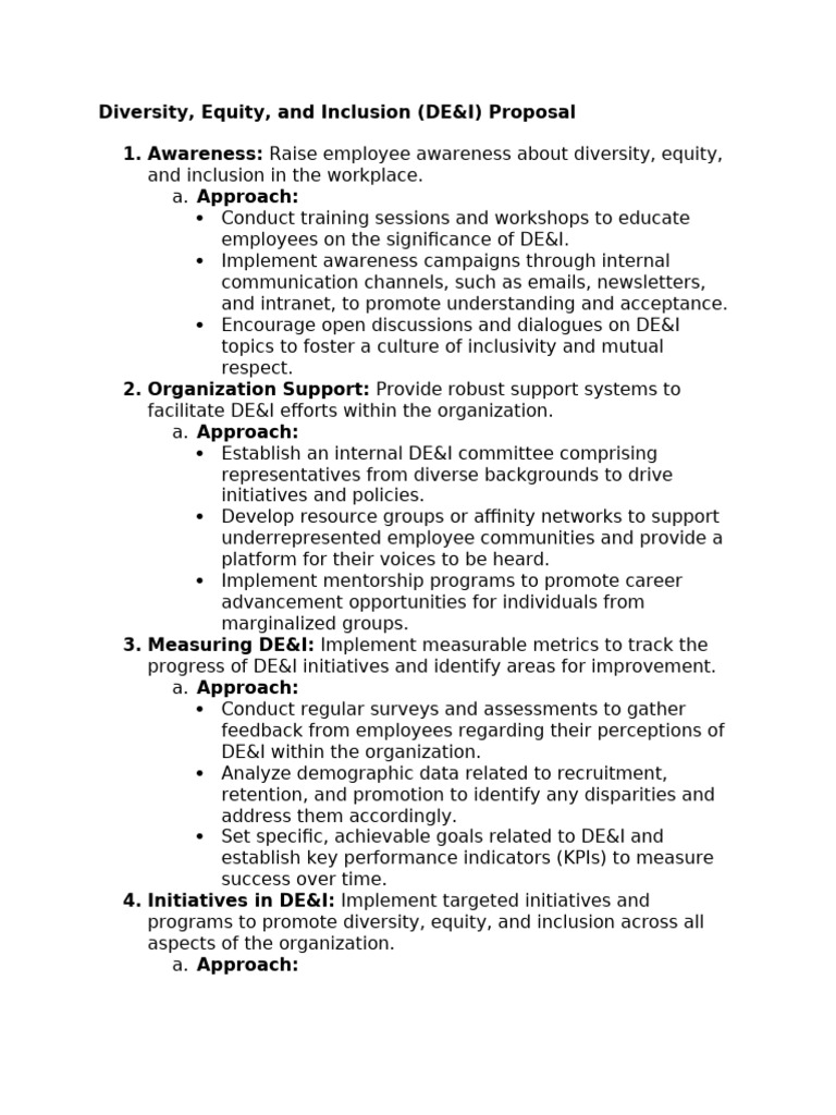 DE&I Proposal - Draft | PDF