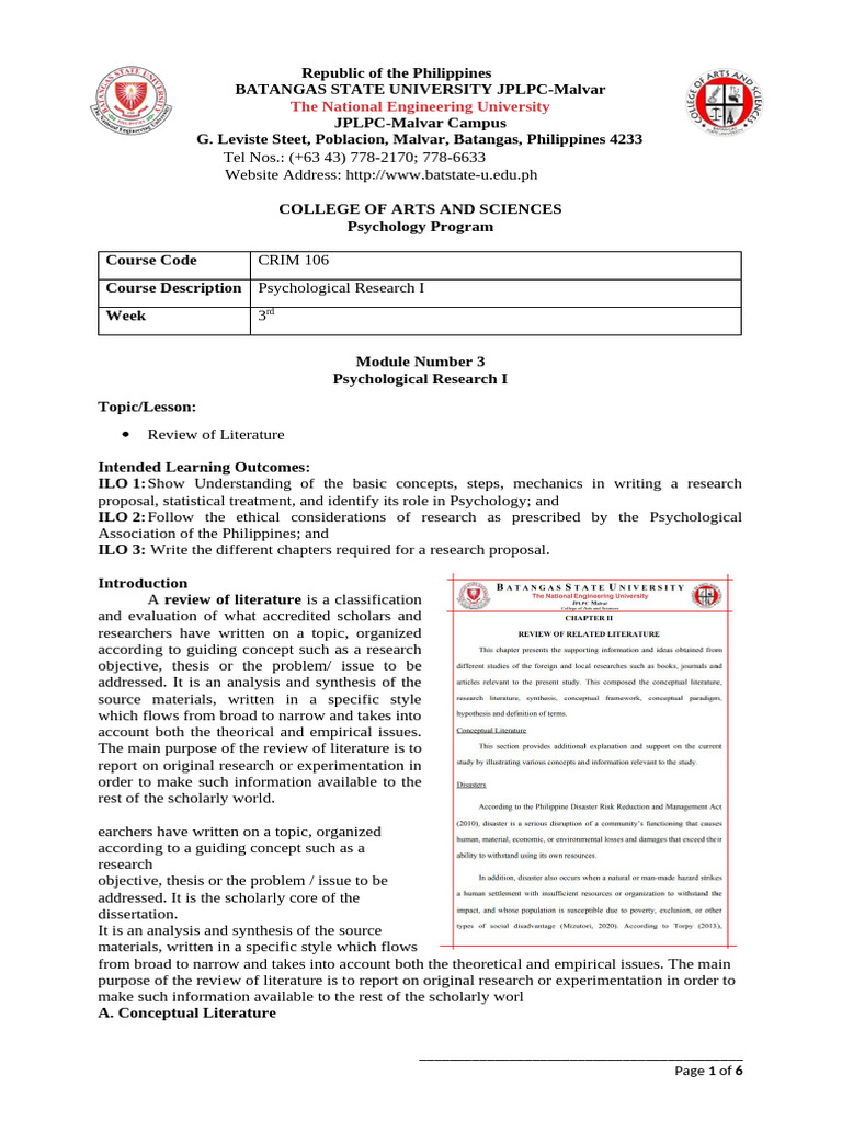 Module 3 Week 3 Review of Literature | PDF