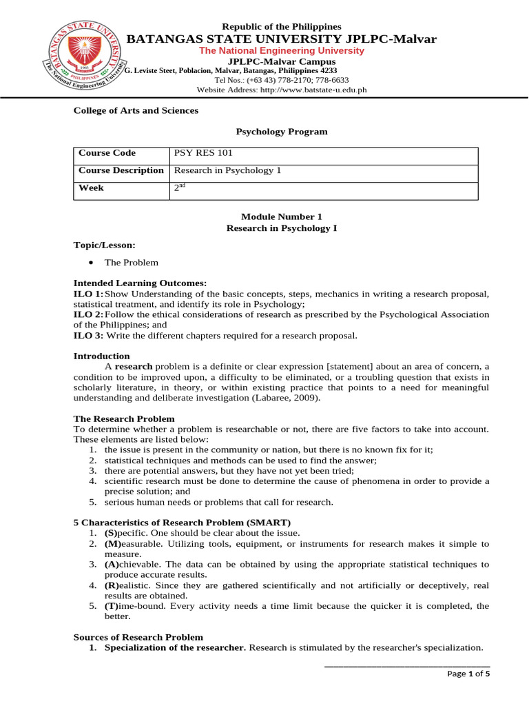 Module 2 Week 2 The Problem | PDF