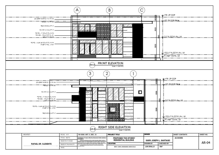 Front Elevation: Apex of Roof Top of Roof Beam | PDF